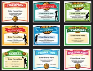 25 Girls Basketball Award Certificates - Editable Awards With Style